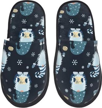 Generic Chaussures De Maison Gnome Et Flocons De Neige Pantoufles Int&eacute;rieur Et Ext&eacute;rieur Shoes Unisexes Pantoufle Pour H&ocirc;tels Hiver Camping L