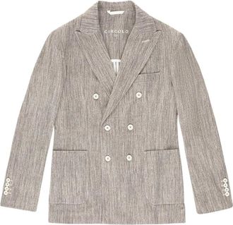 Circolo 1901 Homme, Vestes, Gris, Taille: S Giacca doppiopeto diagonal canvas