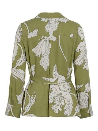 Vila Langarmbluse VIFLORENZA OA V-NECK L/S SHIRT Sage/Oa
