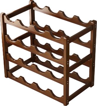 Generico Rustikales Weinflaschenregal - Tisch-Organizer aus Holz f&uuml;r 20 Flaschen, 4-st&ouml;ckiges Bar-Display | Kompakter Weinst&auml;nder f&uuml;r K&uuml;chentheke, Keller, Come