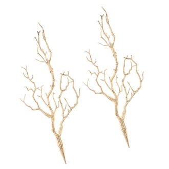 DOITOOL 2 St&uuml;ck K&uuml;nstliche Zweige aus Kunststoff Naturgetreu Dekorative Baumzweige in Gold Langlebige Deko f&uuml;r Zuhause Vasenf&uuml;llung und Wohnraumgestaltung