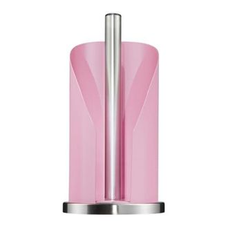WESCO Wesco Porte-rouleau de papier de couleur rose en acier inoxydable et t&ocirc;le dacier laqu&eacute;e de couleur, socle stable en acier inoxydable, pour rouleaux de