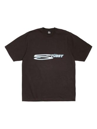 St&uuml;ssy Pigmentgef&auml;rbtes Stretch-T-Shirt - Schwarz