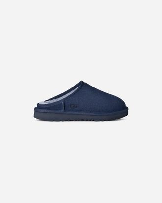 UGG Classic Slipper f&uuml;r Kinder in Deep Ocean, Gr&ouml;&szlig;e Wildleder