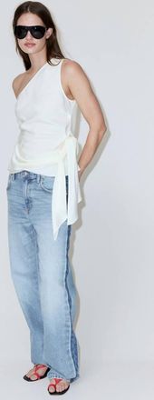 Mango Jean droit taille normale bleu clair - Femme - 32 - MANGO