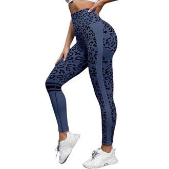 Generic Legging de sport pour femme - Vert l&eacute;opard - Pantalon de yoga - Legging de sport - Taille haute - Push Up - Pantalon de yoga - Pantalon de sport - Pan