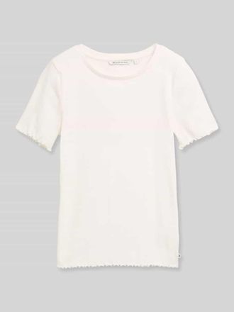 Tom Tailor Denim Slim Fit T-Shirt aus Baumwoll-Mix in Rippstrick