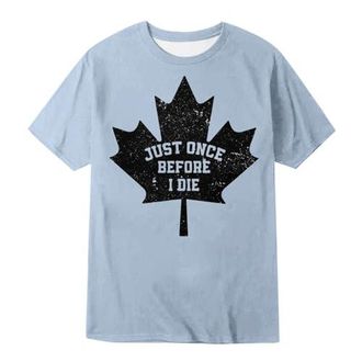 Generic T-shirt pour homme motif feuille d&eacute;rable canadien, bleu clair, XXL