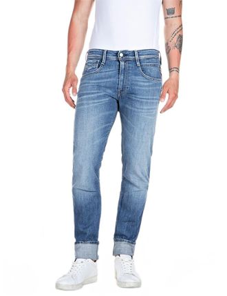 Replay Herren Jeans Anbass Slim-Fit, Blau (Medium Blue 009-4), 36W / 30L