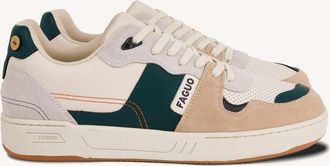 Faguo Baskets cr&egrave;me & vert clair cuir & su&egrave;de - CEIBA