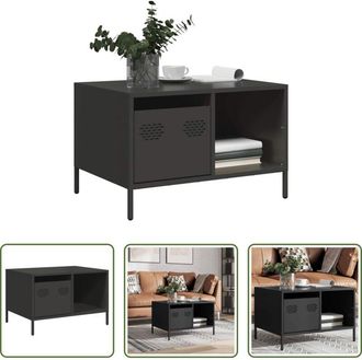 vidaXL vidaXL Stauraum - Couchtisch Schwarz 68,5x50x43,5 cm Kaltgewalzter Stahl