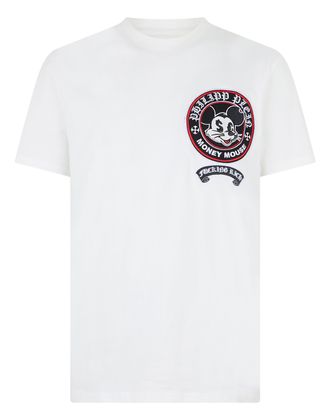 Philipp Plein Kurzarm-Rundhals-T-Shirt mit Money-Print - Wei&szlig;
