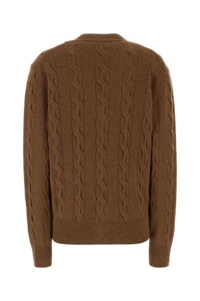 Ami Cable-Knit Merino Wool Cardigan - Brown