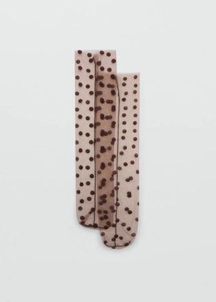 Mango Chaussettes plumetis marron - Femme - Taille unique - MANGO
