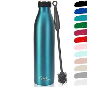 Milu Gourde en acier inoxydable 350 ml 500 ml, 750 ml, 1000 ml, 1,5 l - Bouteille isotherme, bouteille deau isolée, double paroi anti-fuite, convient aux a