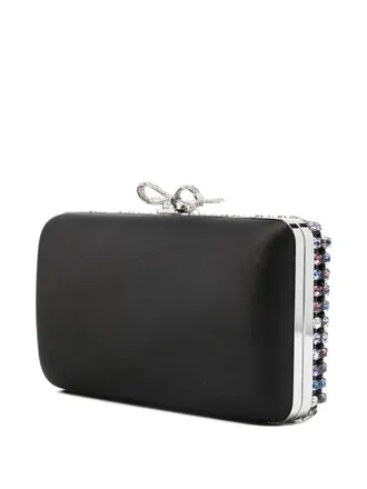 Self Portrait Womens Chainmail Crystal-Embellished Mini Clutch Bag Ss26 W