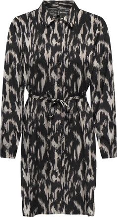 Only Damen Onlnova Life Elite L/S Shirt Dress Kleid, Black/AOP:590 Rough Animal, X-Small