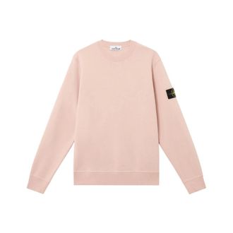 Stone Island Homme, Sweatshirts et sweats &agrave; capuche, Rose, Taille: L SweaT-shirt en Molleton de Coton avec D&eacute;tail Lunette