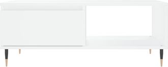 Generic Moderner Couchtisch, Schublade und Offenes Staufach, Holzwerkstoff f&uuml;r Wohnzimmer, Rezeption (Wei&szlig;)