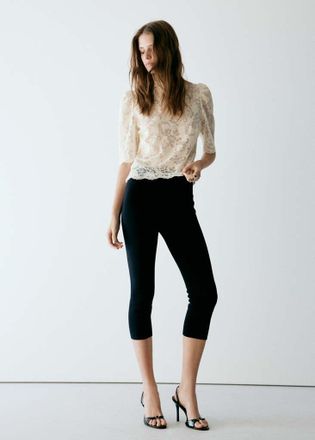 Mango Blouse guipure &eacute;cru - Femme - XS - MANGO