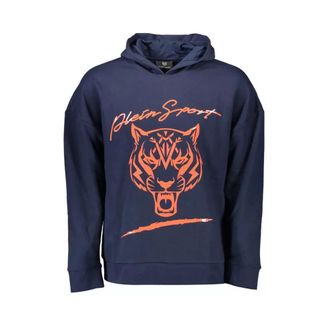 Plein Sport Blaue Baumwoll-Sweatshirt mit Kapuze und Logo - - Sport - Herren - Blau - XL