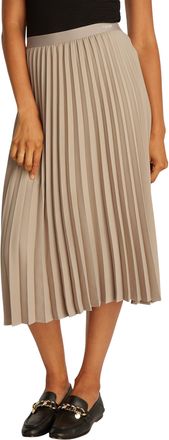 Tommy Hilfiger Damen Fluid Pleated Pull On Midi Skirt Fließender plissierter Midirock zum Überziehen, WW0WW43886, Beige (Beige), 32