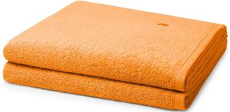 ROSS 2 teiliges Frottier-Set - Vita (2 X Duschtuch im Set) - 520 g/m2 - Baumwolle - Walkfrottee - saugstark - weich und flauschig - Pfirsich