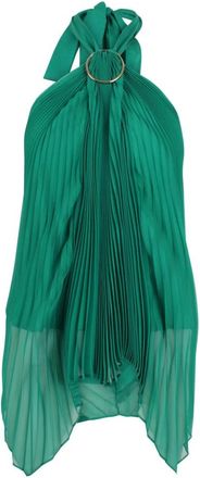 Max Mara Femme, Tops, Vert, Taille: 38 FR Pleated Chiffon Top