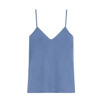 Max Mara Femme, Tops, Bleu, Taille: 36 FR Fluid V-neck Top