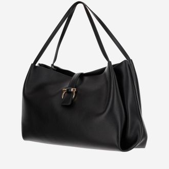 Ferragamo Womens Leather Shoulder Bag Black Calfskin