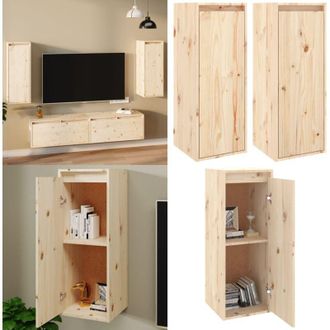 vidaXL Wandschränke 2 Stk. 30x30x80 cm Massivholz Kiefer - Wandregal - Holzkasten - Regal - Aufbewahrung - Dekoration - Home & Living