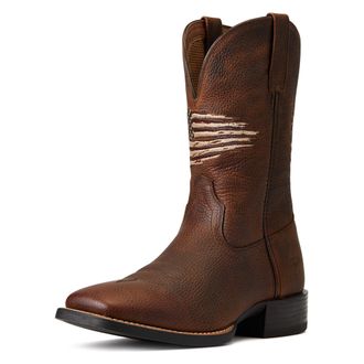 Ariat Mens Sport All Country Western Boots in Cliff Brown, D Medium Width, Size 42, by Ariat
