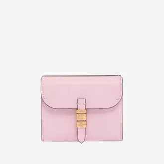Pinko Womens Leather Wallet With Pinko Lettering Pink & Purses