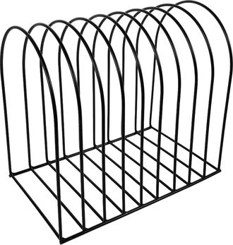 Aboofan Metall Schreibtisch Aktenhalter mit Vertikalen F&auml;chern Kompakter Organizer f&uuml;r B&uuml;cher Dokumente Platzsparendes B&uuml;roregal Schwarzes Tischregal