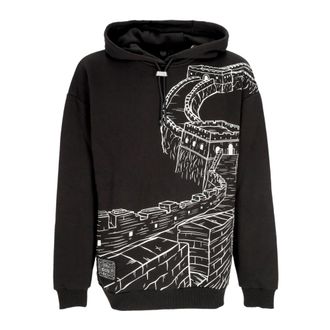 Dolly Noire Chinese Wall Outline Hoodie Schwarz/Wei&szlig; - - Sweatshirts & Hoodies - Herren - Schwarzk - S