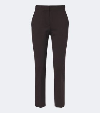 Max Mara Pantalon slim en laine m&eacute;lang&eacute;e