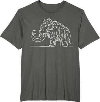 Jimbeels Woolly Mammut Pr&auml;historischer Elefant Line Art Pal&auml;ontologe T-Shirt