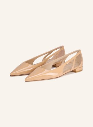 Stuart Weitzman Lackballerinas Stuart Power Cutout Flat Mit Cut-Outs beige