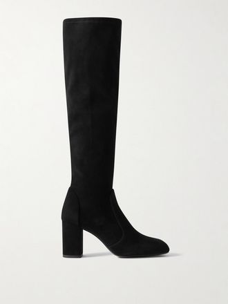 Stuart Weitzman Lucie Kniehohe Stiefel Aus Veloursleder - Schwarz