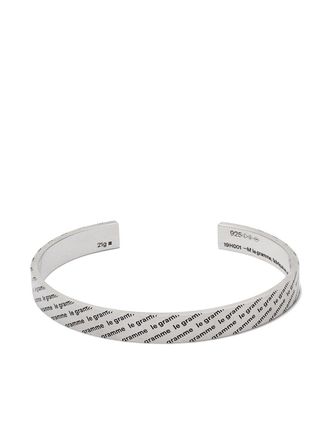 Le Gramme bracelet jonc à logo imprimé - Argent