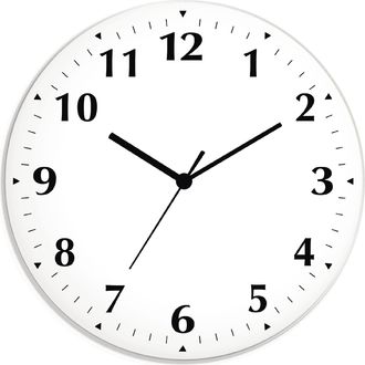 Artland Wanddeko Wanduhr ohne Tickgeräusche aus Glas Quarzuhr Ø 30 cm Rund Lautlos Trendfarbe Weiß S7KH