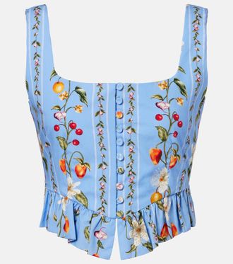 Agua Bendita Bustier Eslab&oacute;n en coton imprim&eacute;