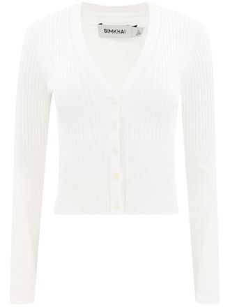 SIMKHAI Gerippter Ailany Cardigan - Wei&szlig;