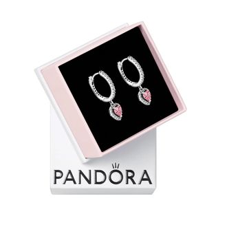 Pandora Timeless Funkelndes Strahlenkranz-Herz Ohrringe aus Sterling-Silber, Kompatibel mit PANDORA Timeless Armb&auml;nder