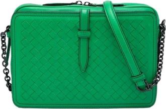 Bottega Veneta Sac bandouli&egrave;re Pre-owned tress&eacute; - Femme - Pre-owned - Vert - Taille: ONE Size