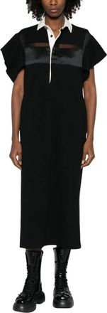 sacai Femme, Robes, Noir, Taille: 38 FR Robe en jersey de coton