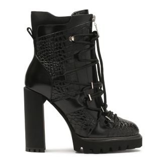 Kazar Schwarze gepr&auml;gte Lederstiefel.Dieses Produkt f&auml;llt klein aus. - - Shoes - Damen - Schwarzk - 36 EU