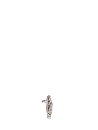 Self Portrait Oval Pearl and Crystal Earrings - Silver