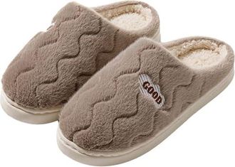 Generico Chaussons dhiver pour femme en peluche chaude, douce et chaude, en laine doubl&eacute;e, 2026 pour lint&eacute;rieur et lext&eacute;rieur, Caf&eacute;, 42 EU