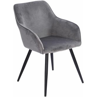 Happy Garden Vintage-Stuhl gisele Samt grau